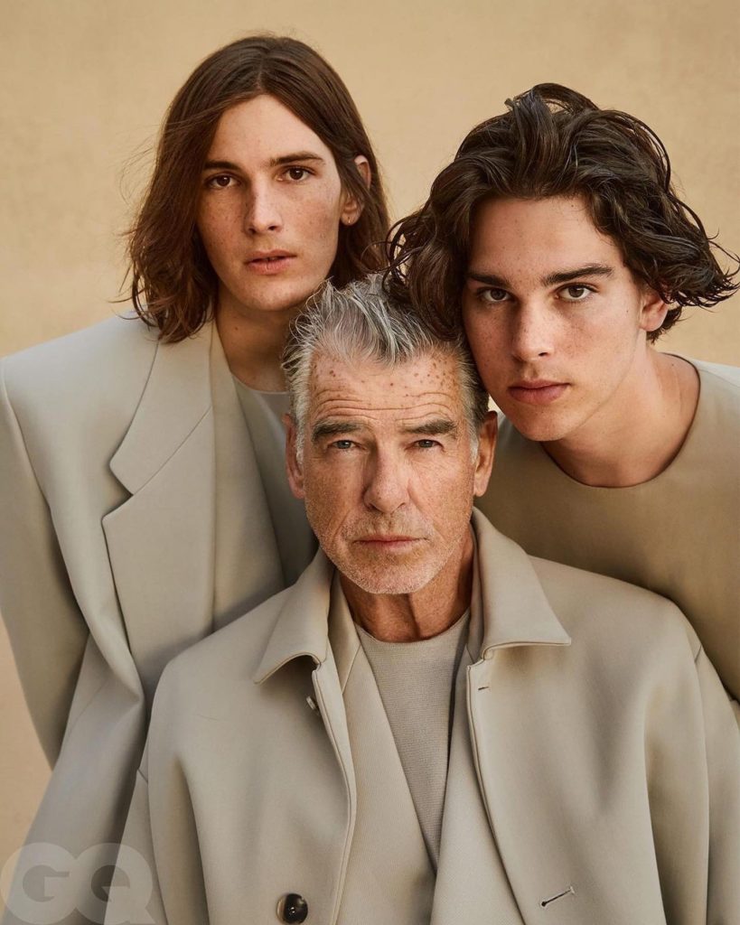 Legendary actor Pierce Brosnan with his handsome heirs took part in a ...